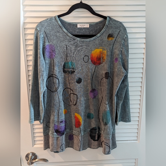 Jess & Jane | Tops | Jess Jane Bubbly Mineral Washed Cotton Top Large ...